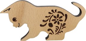 AMADEA Dřevěná dekorace kotě, masivní dřevo 9 x 4,5 cm
