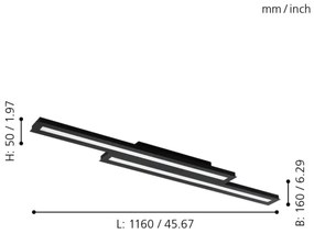 Eglo 99411 - LED RGB Stmívatelné stropní svítidlo SALITERAS-C 2xLED/10W/230V