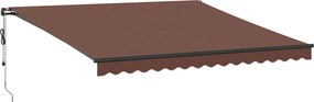 Automatická zatahovací markýza s LED světly hnědá 400 x 350 cm 3215406