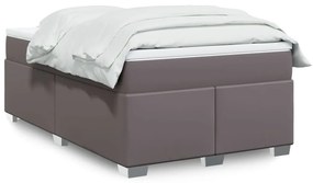 Box spring postel s matrací šedá 120x200 cm umělá kůže 3285207