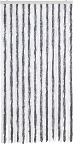 Závěs proti hmyzu šedý a bílý 100 x 220 cm Chenille 241225