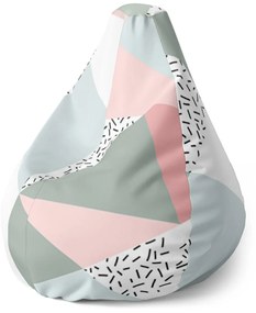 Sablio Sedací vak Pear Obrazce v něžných barvách - 70 x 70 x 95 cm