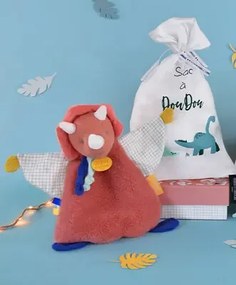 Doudou Dárková sada - Hračka s úchytem na dudlík dinosaurus růžový 23