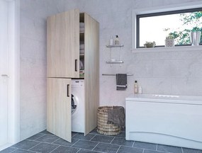 Casarredo - Komfort nábytek Koupelnová vysoká skříň MENTON na pračku, dub sonoma