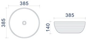 Deskové keramické umyvadlo UpTrend Sofie UP4003H-2-B18+B20 (38,5x38,5 cm)
