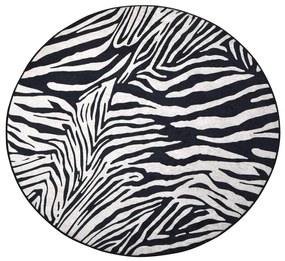 Kulatý koberec Zebra 140 cm bílý/černý