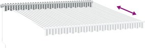 Ručně zatahovací markýza antracitová a bílá 400 x 350 cm 3215792