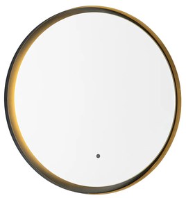 Moderní koupelnové zrcadlo černé včetně LED stmívatelné - Pim