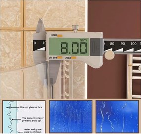 Erga Paris, sprchová zástěna Walk-In 30x200 cm, 8mm šedé sklo, zlatý lesklý profil, ERG-V02-PARIS-030x200-GR-GD