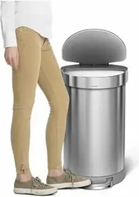 Simplehuman Pedálový odpadkový koš  – 45 l/ půlkulatý/ matná ocel/ FPP