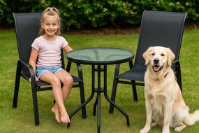 TRENDIE Sestava zahradního nábytku - 2 židle a stůl 60cm kulatý