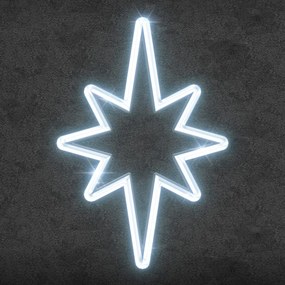 Easy Fix 2D LED světelná hvězda na vrchol stromu, 80 × 120 cm, ledově bílá, hliník