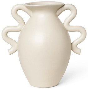 ferm LIVING Keramická váza Verso Cream, krémová barva, keramika
