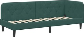 Rohový rám postele Tmavě zelená 80 x 200 cm samet 3394136