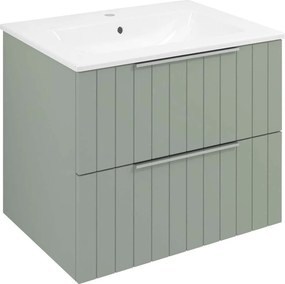 Sapho Cirasa - Umyvadlová skříňka Strip 59x52x46 cm, 2x zásuvka, verde CR611-4444S