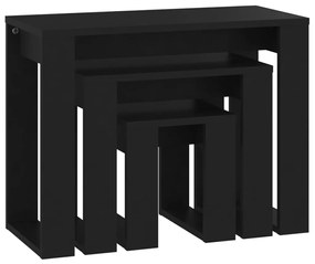 Hnízdové stolky 3 ks černé kompozitní dřevo - Default Title