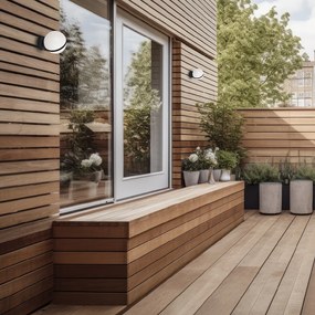 Exteriérové ​​nástěnné svítidlo Circulo, 1x bílé plastové stínítko, b