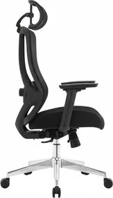 ERGODO Ergonomická kancelářská židle ARVETO - černá síťovina / nosnost 150 kg