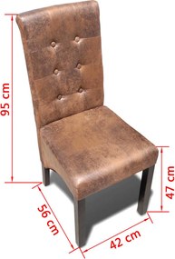 vidaXL Jídelní židle 2 ks umělá kůže [241157] Barva: Hnědá