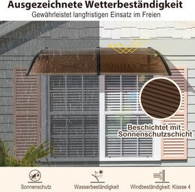 Costway Stříška na přední dveře hliníková střešní krytina oblouková stříška