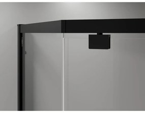 Mexen Exo, pětiúhelníkový sprchový kout s výklopnými dveřmi 90 x 90 cm, 6mm čiré sklo, černý profil, 812-090-090-70-00