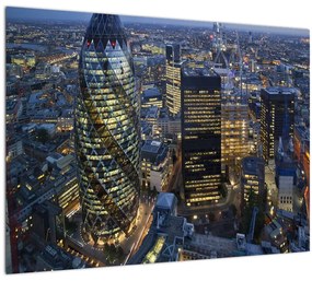Skleněný obraz - Večerní panorama Londýna (70x50 cm)