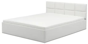 Čalouněná postel MONOS II s pěnovou matrací rozměr 160x200 cm - Eko-kůže Bílá eko-kůže