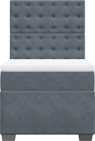 Box spring postel s matrací tmavě šedá 100x200 cm samet 3293147