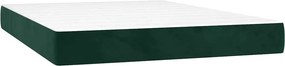 Box spring postel s matrací tmavě zelená 140x190 cm samet 3143202