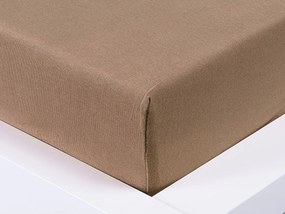 XPOSE® Jersey prostěradlo - hnědé 90x200 cm