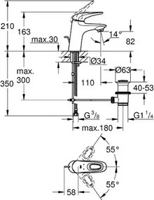 Grohe - Páková umyvadlová baterie S, chrom