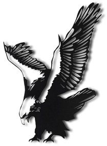 Wallexpert Dekorativní kovový nástěnný doplněk Eagle, Černá