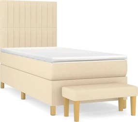 Box spring postel s matrací krémová 90x190 cm textil 3137282