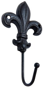 Hnědý kovový nástěnný háček s ornamentem - 8*5*15 cm