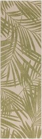Zelený koberec Granton Green Palm Rozměry: 66x240 cm