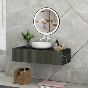 Costway Koupelnové zrcadlo s osvětlením se 3 barevnými LED osvětlením a funkcí