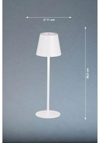 Bílá LED stolní lampa s kovovým stínidlem (výška 36,5 cm) Viletto – Fischer &amp; Honsel