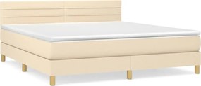 Box spring postel s matrací krémová 180x200 cm textil 3140718