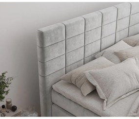 Světle šedá boxspring postel s úložným prostorem 180x200 cm Ava – Maison de Rêve