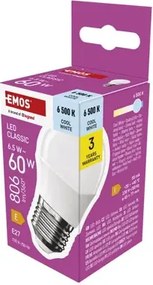 EMOS LED žárovka Mini Globe E27 6,5W / Žárovka / náhrada za 60W / stud