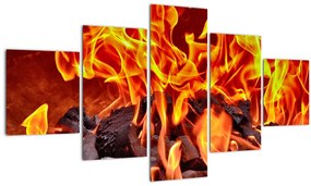 Obraz hořících uhlíků (125x70 cm)