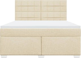 Box spring postel s matrací krémová 180x200 cm textil 3292872