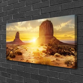 Obraz na plátně Poušť Slunce Krajina 120x60 cm