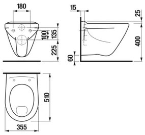 JIKA H8202280000001 - Závěsné WC PROFI keramika/bílá