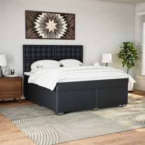 Box spring postel s matrací černá 180x200 cm umělá kůže 3293032