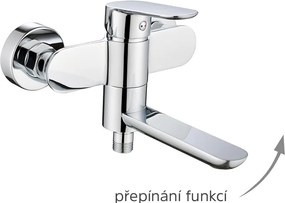 Mereo Mereo, Vanová nástěnná baterie se sklopným ramínkem, Viana, bez příslušenství, 150 mm, chrom, CBE90203