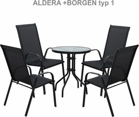 Kondela Židle, stohovatelná, tmavě šedá/černá, ALDERA