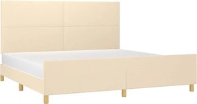 Rám postele bez matrace krémový 200 x 200 cm textil 3124924