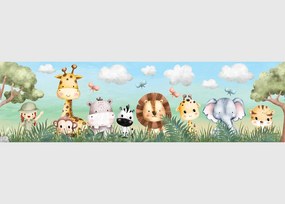 Dětská samolepící bordura na zeď Džungle Safari | 5 m x 13.8 cm | DWBD8009
