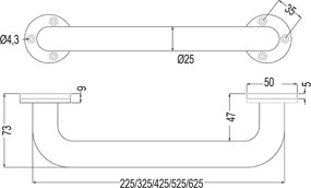 Mereo Mereo, Madlo rovné ø 25 mm, bílé, KD807
